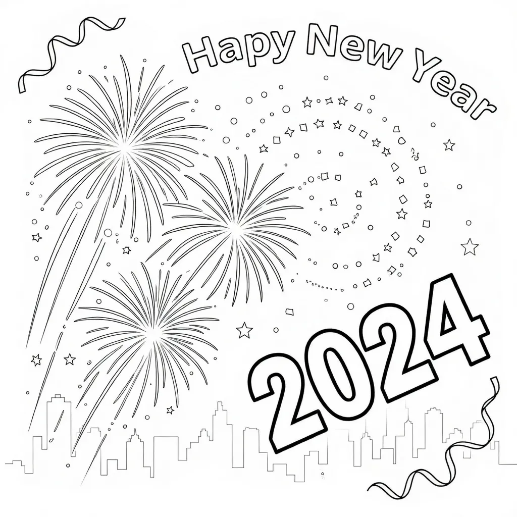 New Years Coloring Pages – Festive, Fun & Printable Designs to Start ...
