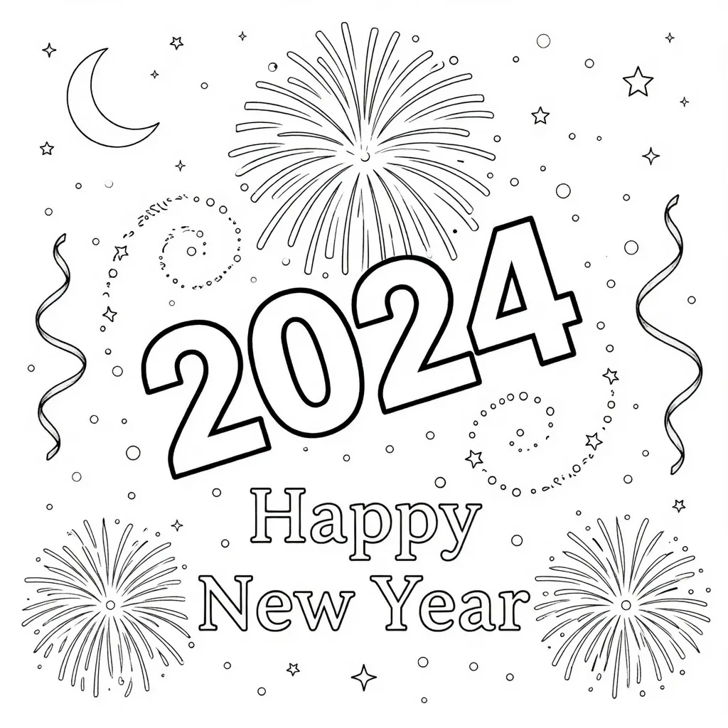 New Years Coloring Pages – Festive, Fun & Printable Designs to Start ...